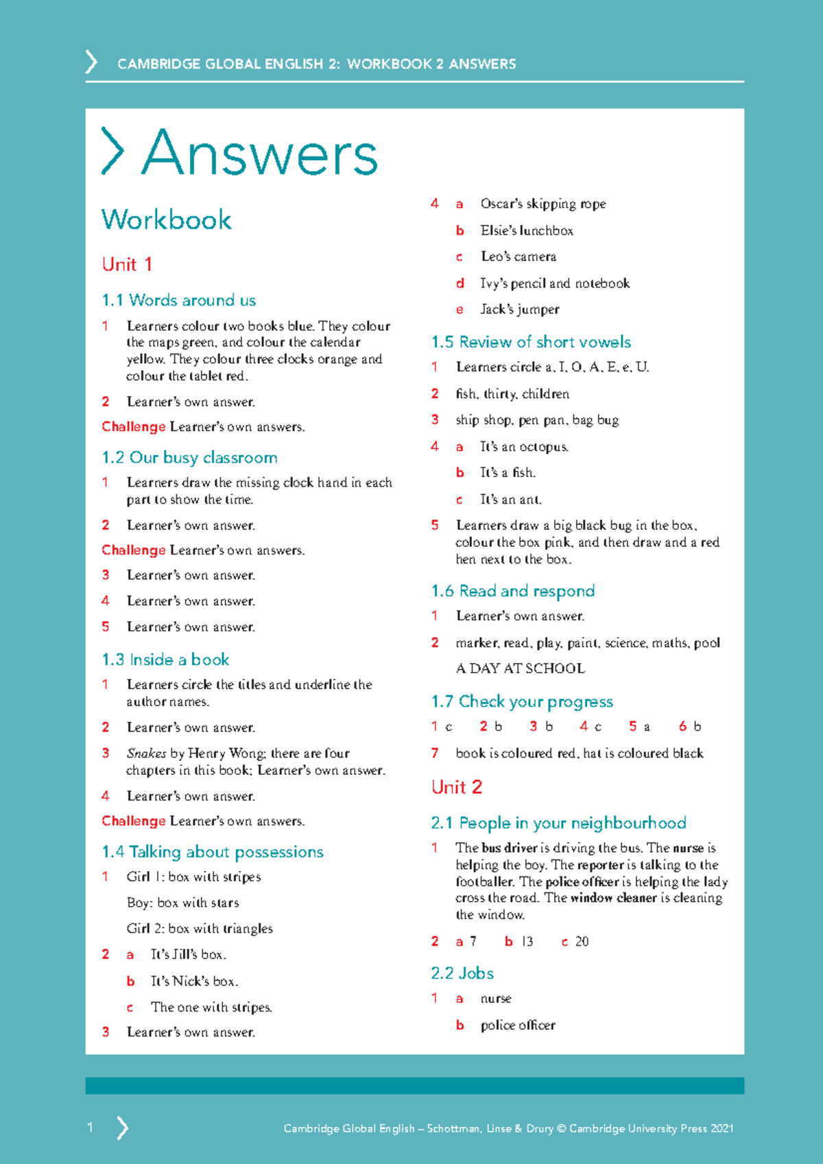 ENG WB2ANS - Cambridge Global english book 2 answers - Answers Workbook ...
