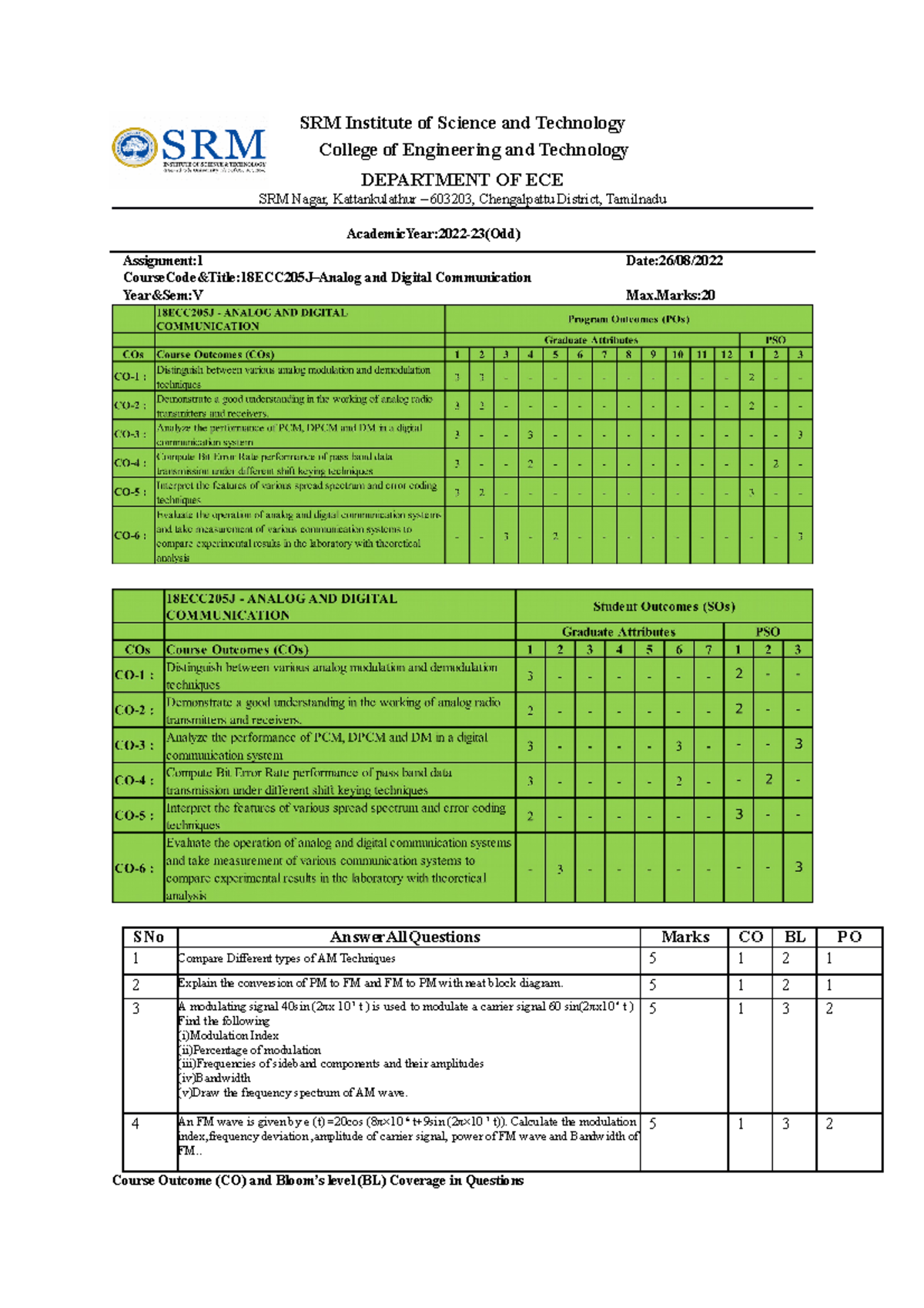 Assign -1-ADC - best notes - SRM Institute of Science and Technology ...