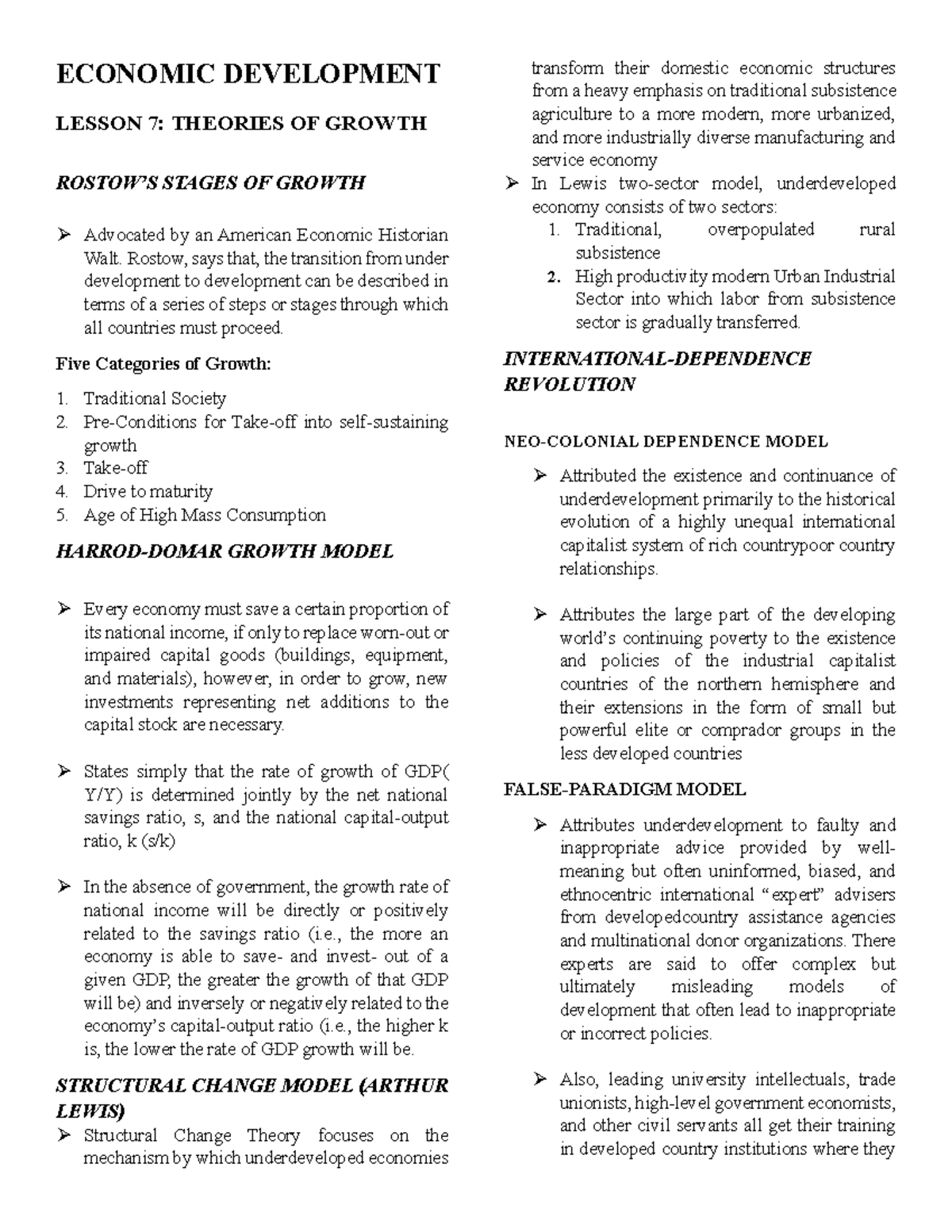 ECON DEV Finals REV - reviewer - ECONOMIC DEVELOPMENT LESSON 7 ...