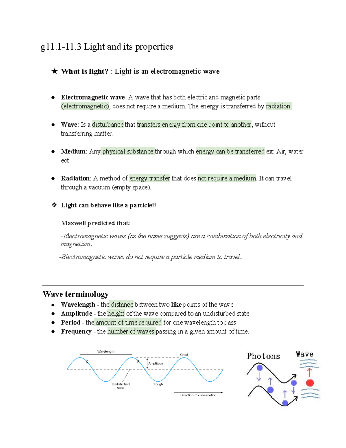 Optics notes - g11.1-11 Light and its properties ★ What is light ...
