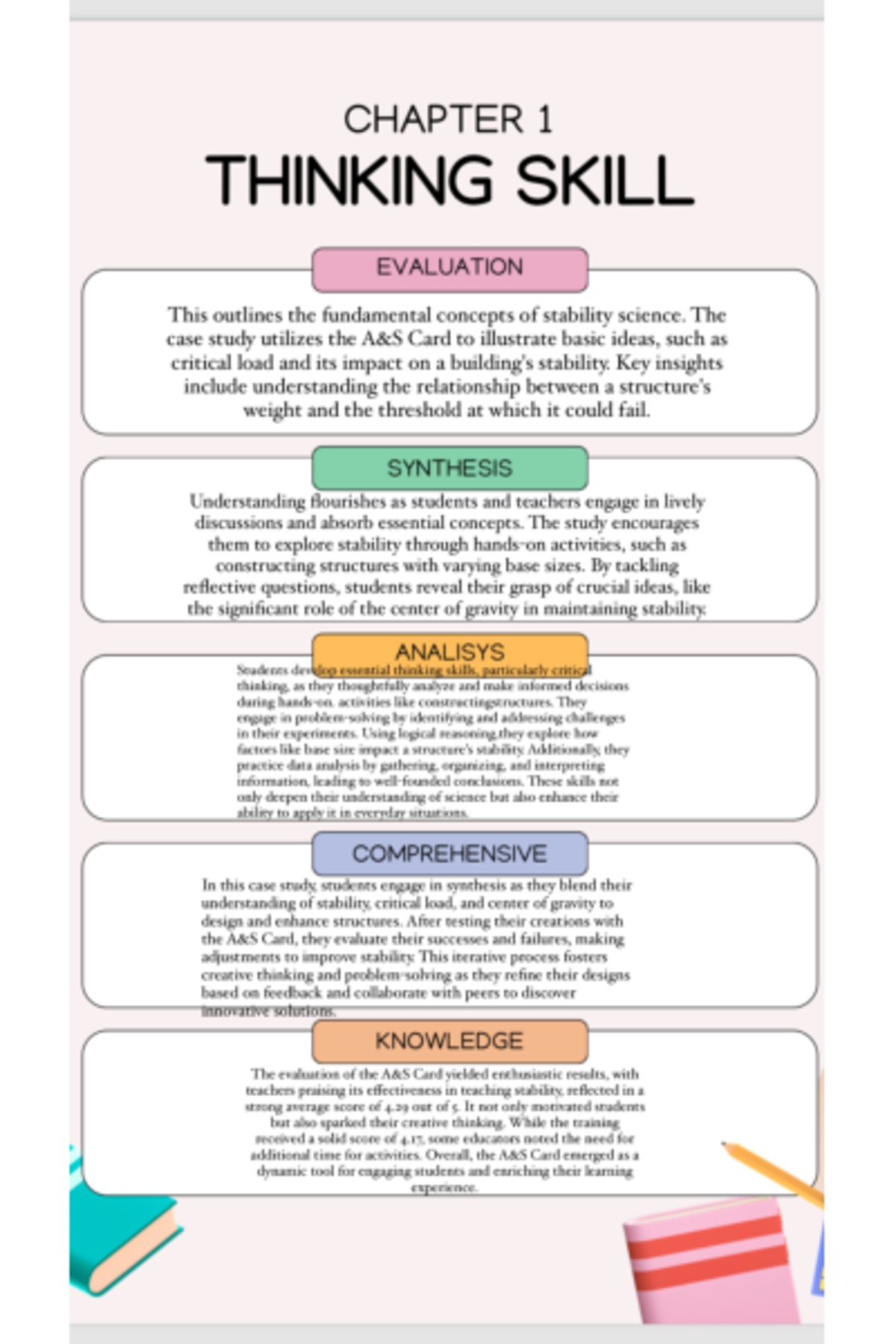 Cognitive Skills (CASE Study) - CHAPTER 1 THINKING SKILL EVALUATION ...