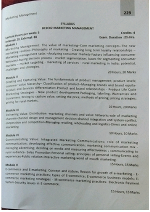 1st MBA Question Paper - Marketing management - Studocu