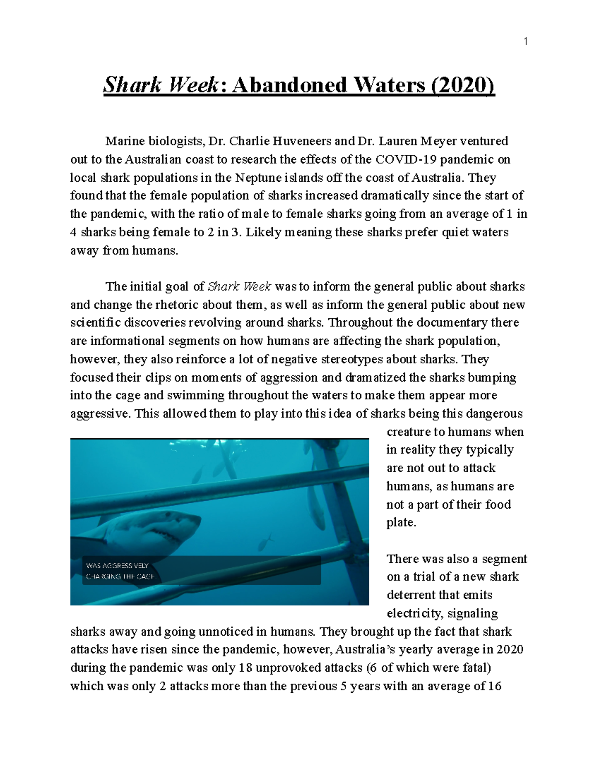 Shark week pdf example - 1 Shark Week : Abandoned Waters (2020) Marine ...