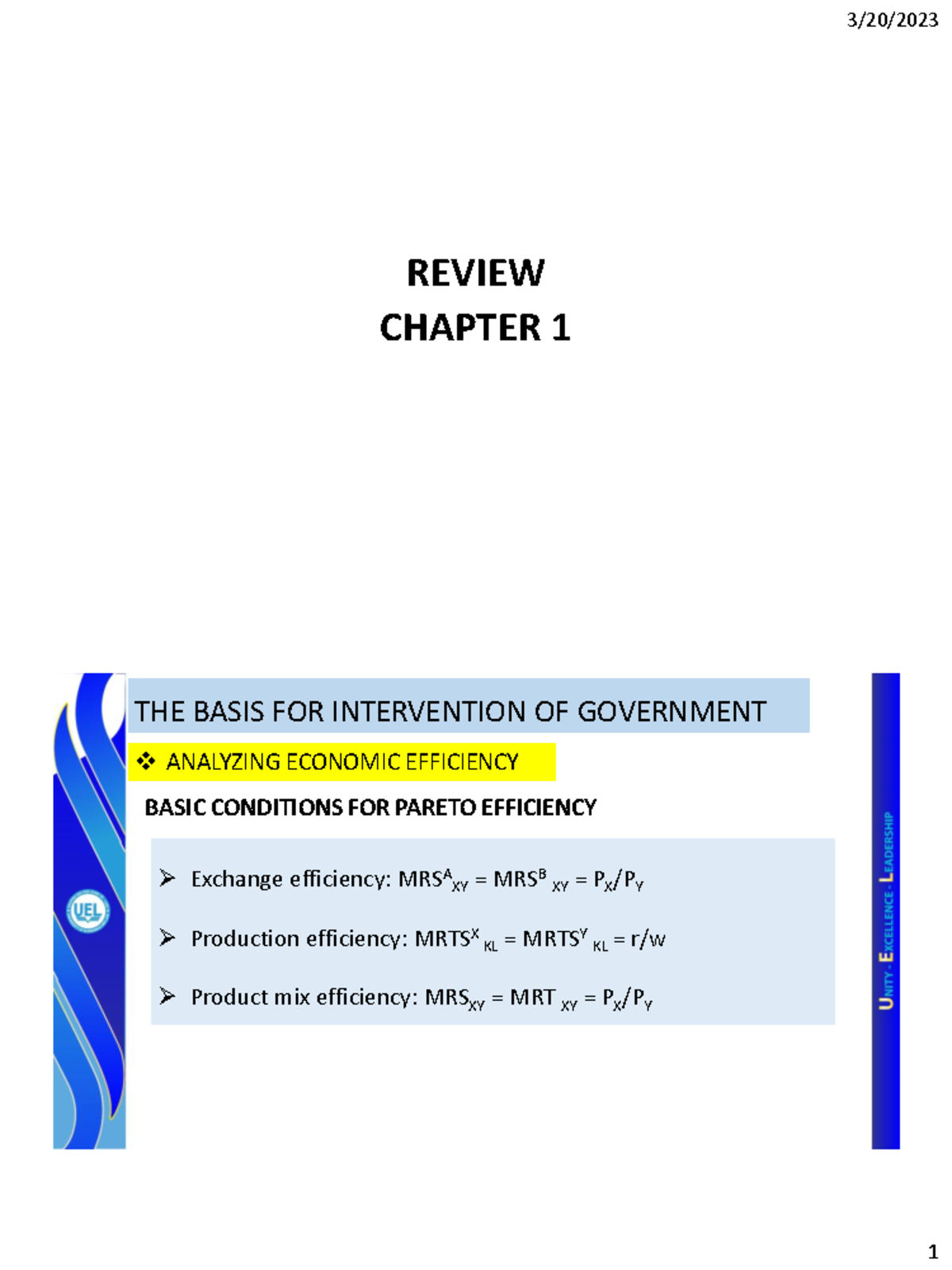 Chapter 2 2023 - REVIEW CHAPTER 1 THE BASIS FOR INTERVENTION OF ...
