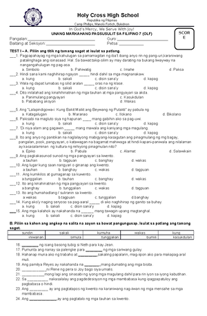 Pang uring pahambing worksheet 1 - Panuto: Bilugan ang tamang pang-uri para sa kaantasang - Studocu
