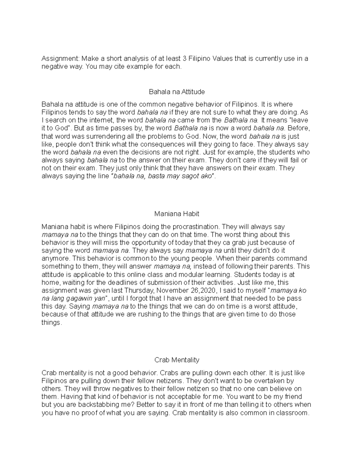 Pagarigan - lecture notes and reviewer - Assignment: Make a short ...