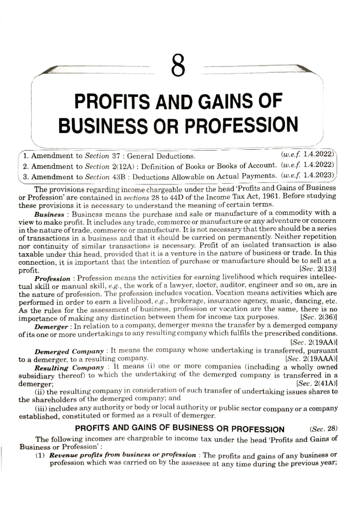 PGBP numericals - B.com - CCS University - Studocu