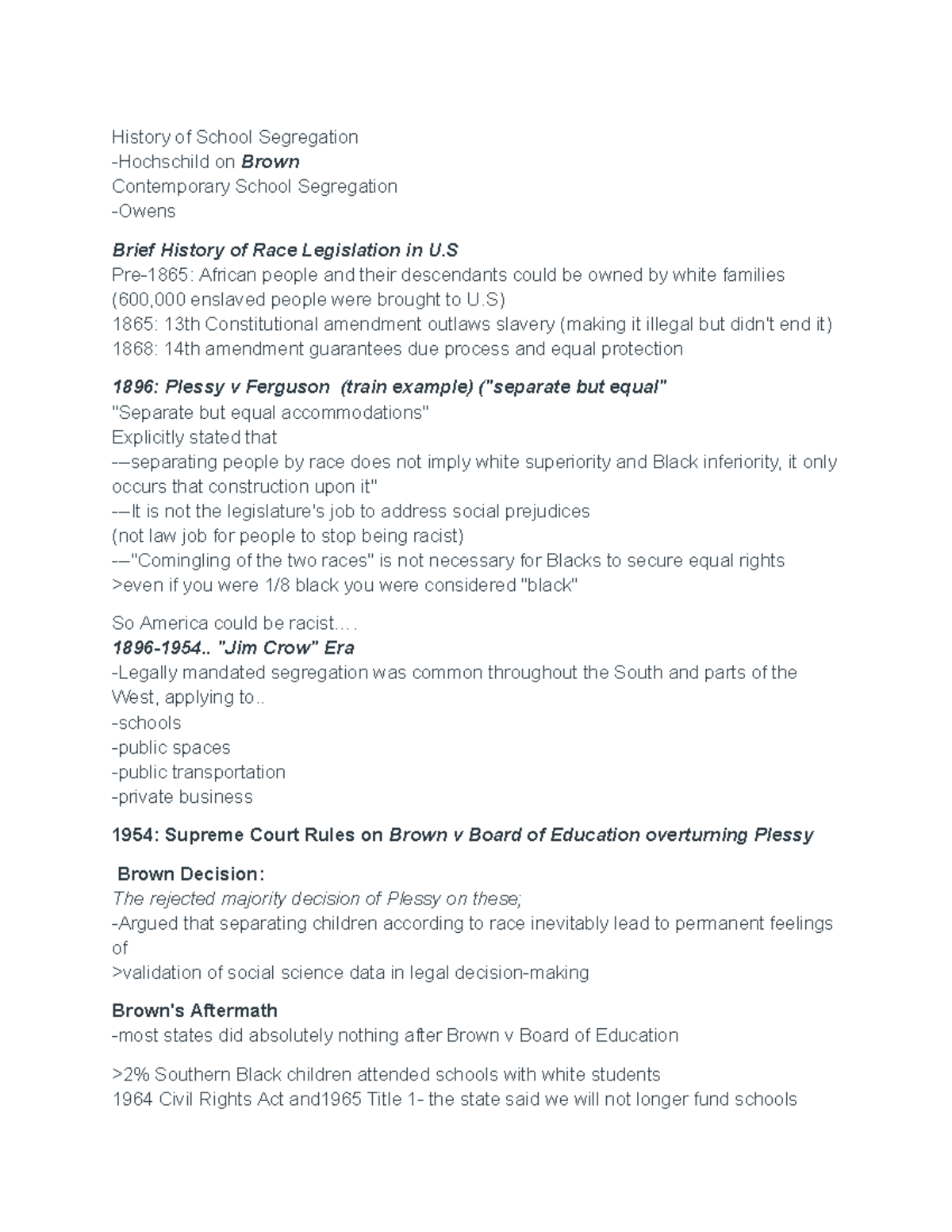 History of school segregation - History of School Segregation ...