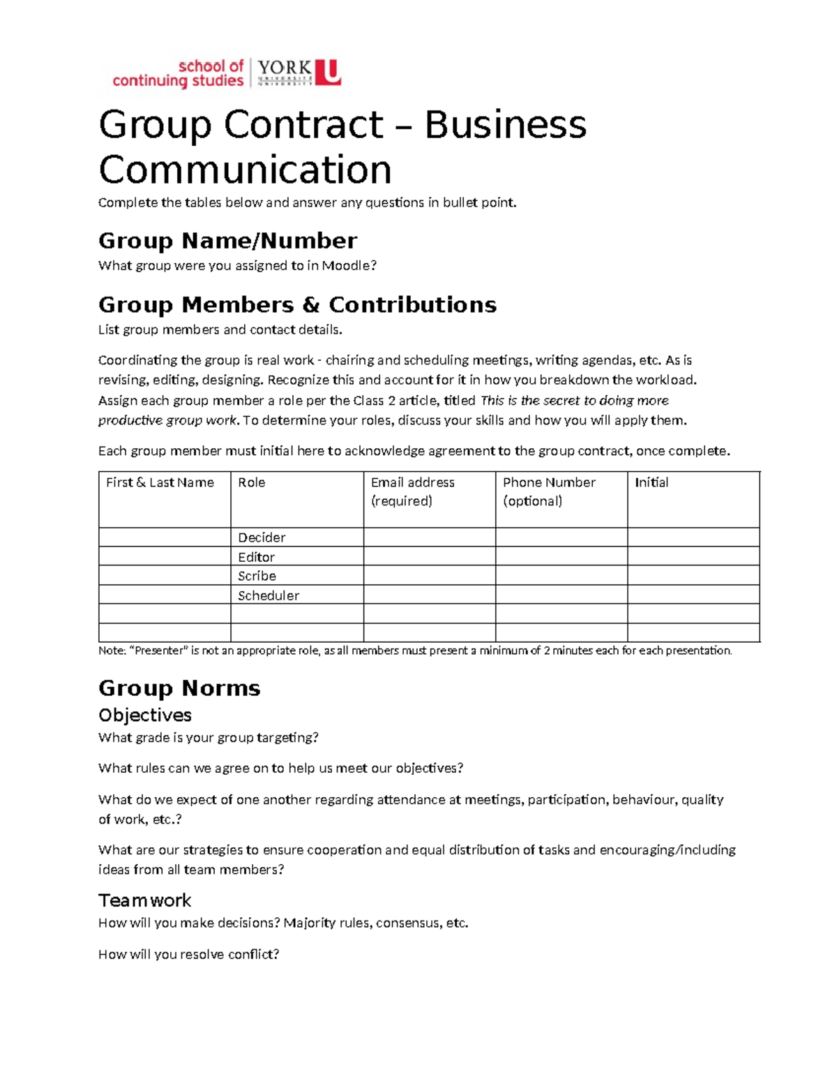 Group Contract Template v4 - Group Contract – Business Communication ...