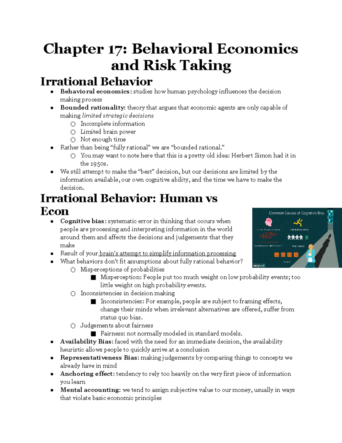 Chapter 17 Behavioral Economics and Risk Taking - Chapter 17 ...