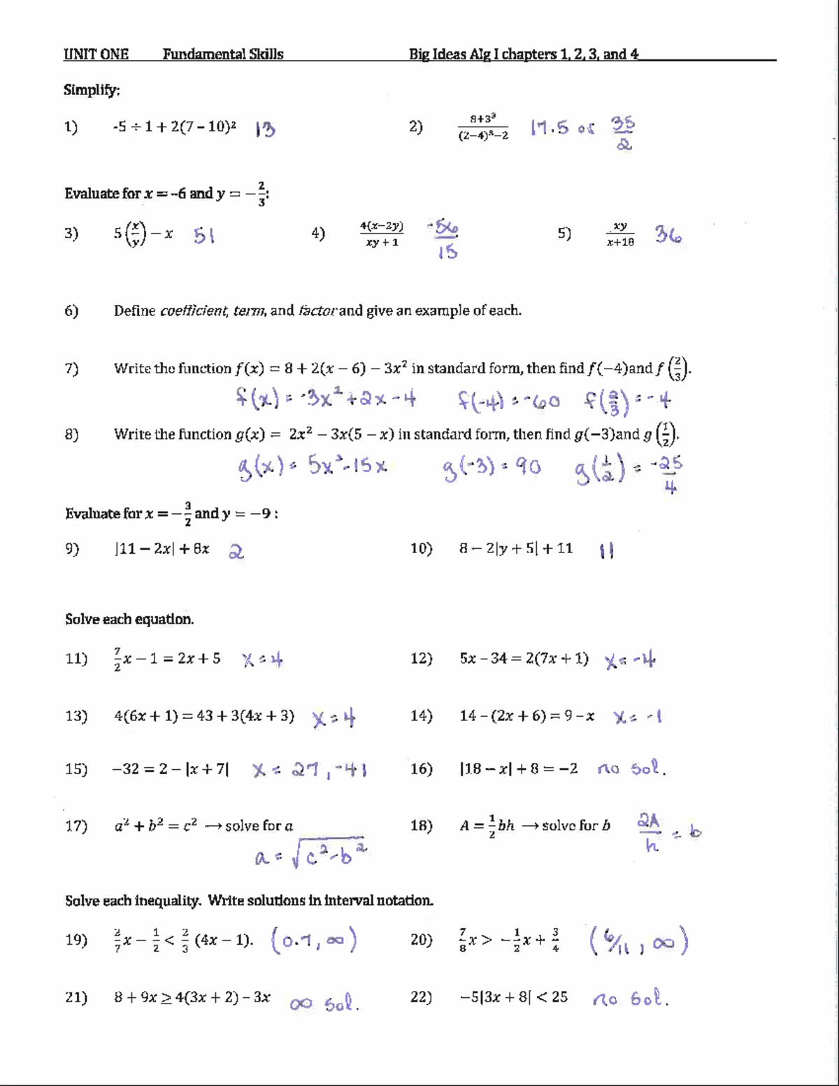 Semester One Exam Study Guide KEY - Studocu