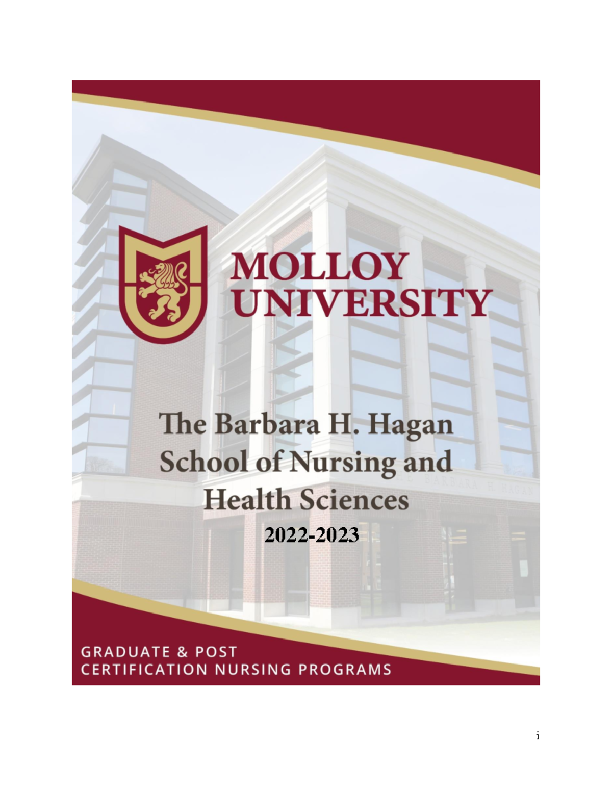 Nursing Graduate & Post Certificate Handbook 22 23 - i 2022 - 2023 ii ...