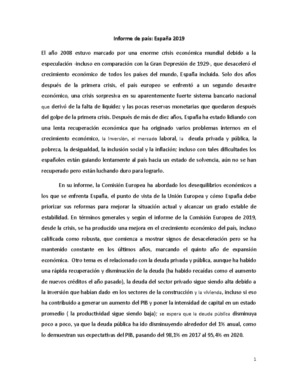 ESP - Country Report Spain 2019 - Informe de país: España 2019 El año ...