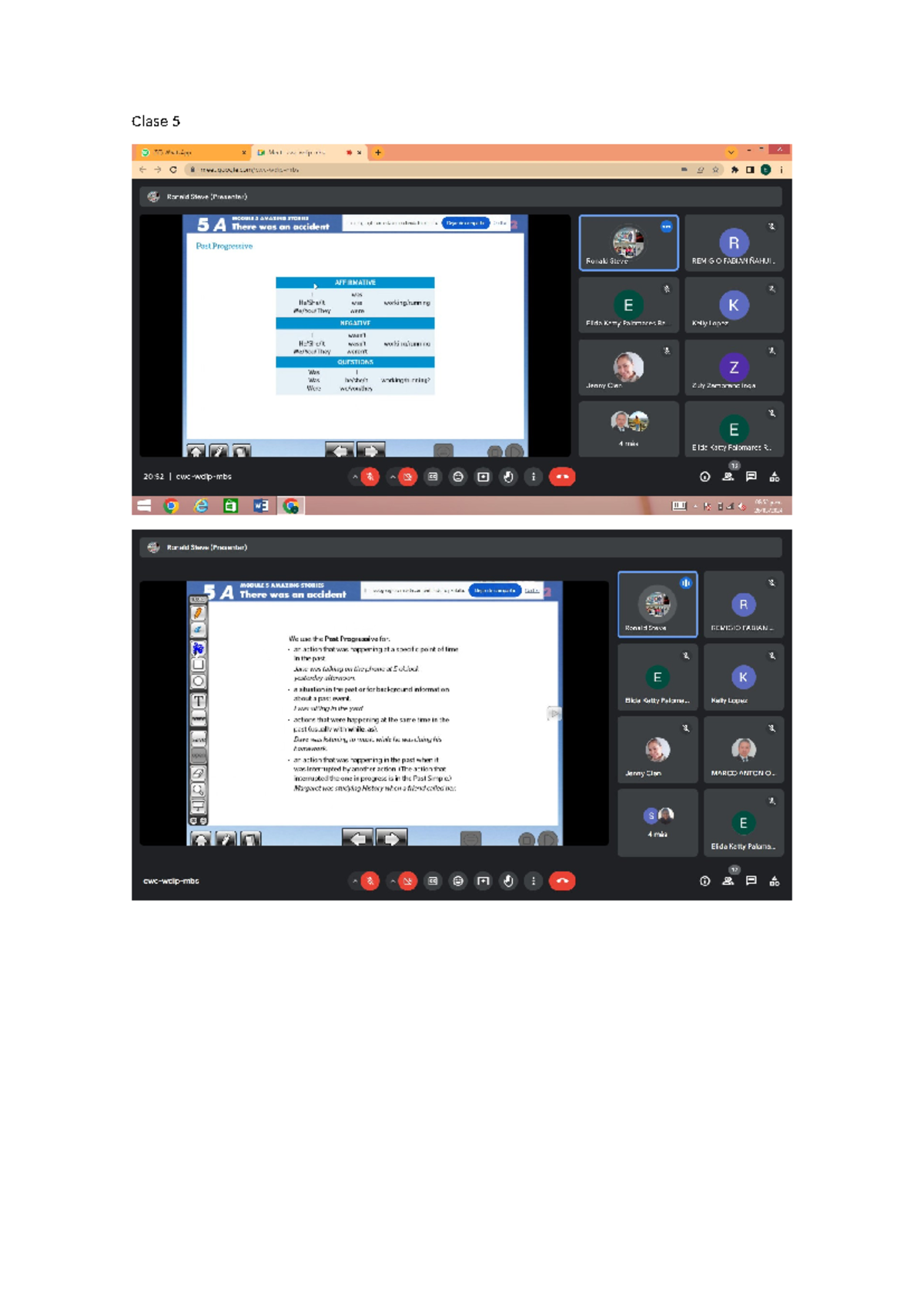 Clase 5 - Clase 5 (50) WhatsApp Meet Ronald Steve (Presentar) MODULE AMAZING STORIES 5A There ...