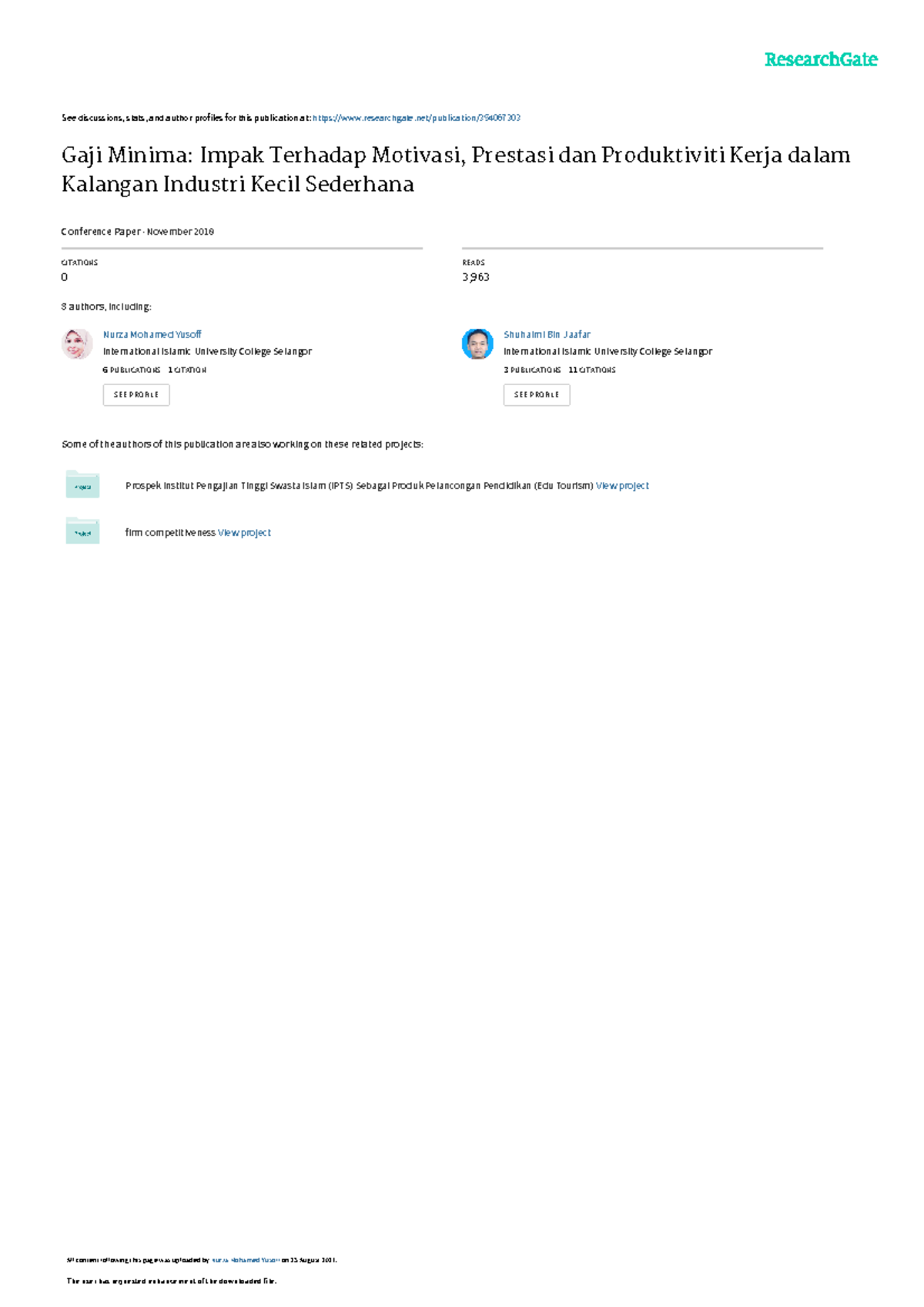 Gaji Minima Impak Terhadap Motivasi Prestasidan Produktiviti Kerjadalam ...