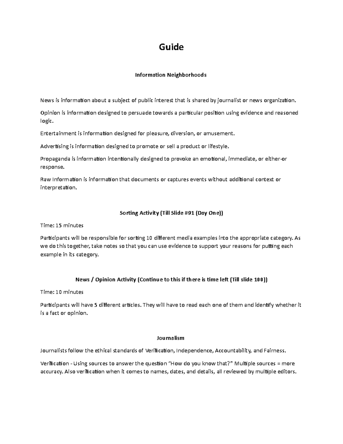 MLW Guide - This is a crucial part of the course. - Guide Information ...