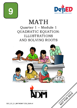 MATH9-Q4-MOD9 - Module in Math9 Quarter 4 - Mathematics Quarter 4-Module 9 Solve Problems ...