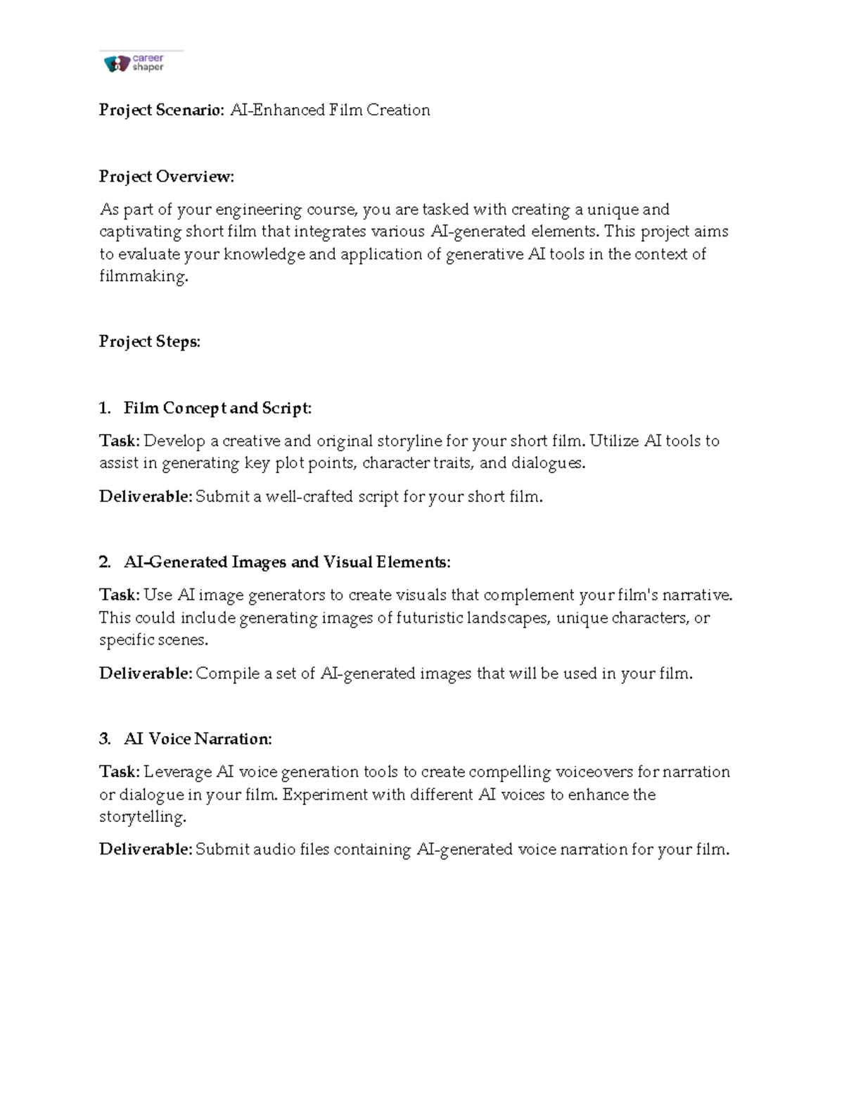 Prompt Engineering Project Scenario sample solution - Project Scenario ...
