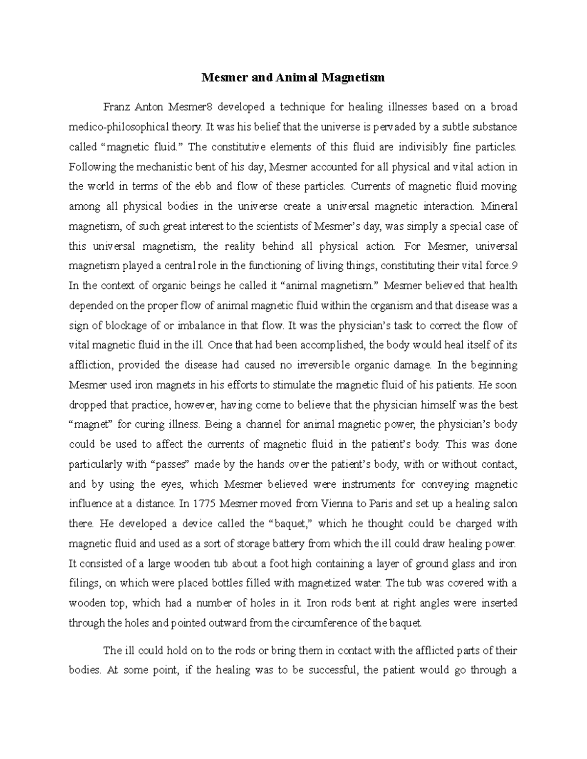 Magnetismo Animal Mesmer