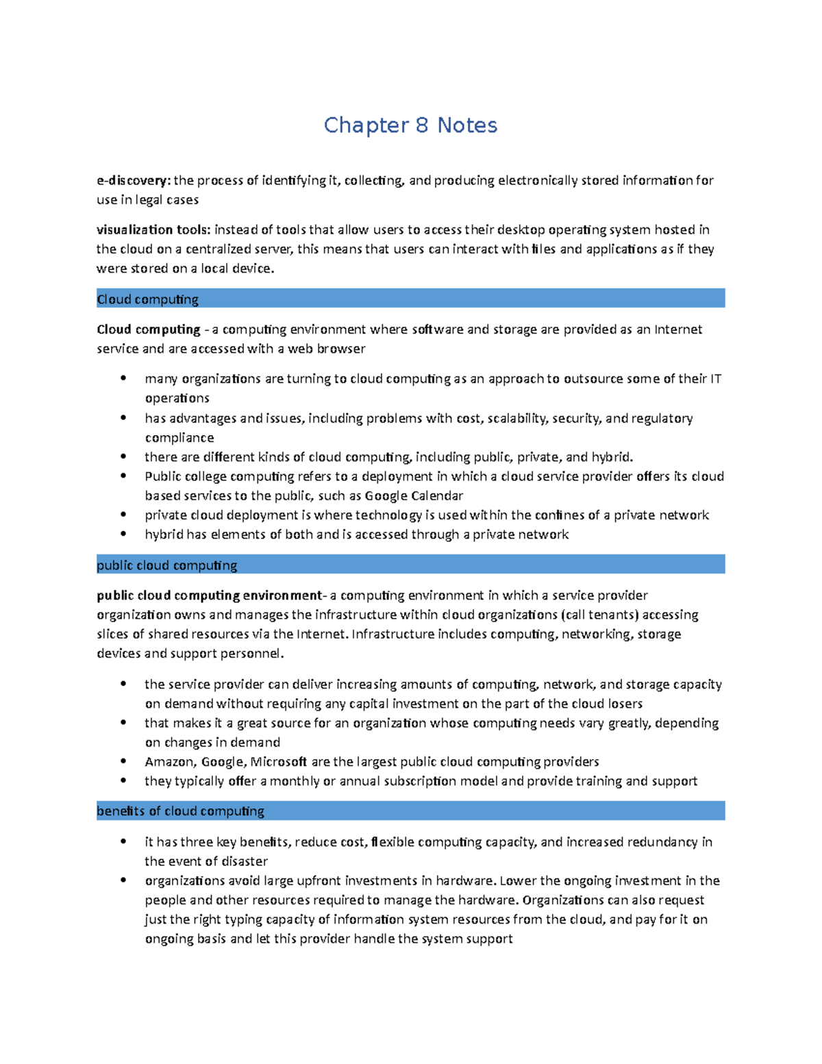 Chapter 8 Notes info system - Chapter 8 Notes e-discovery: the process ...