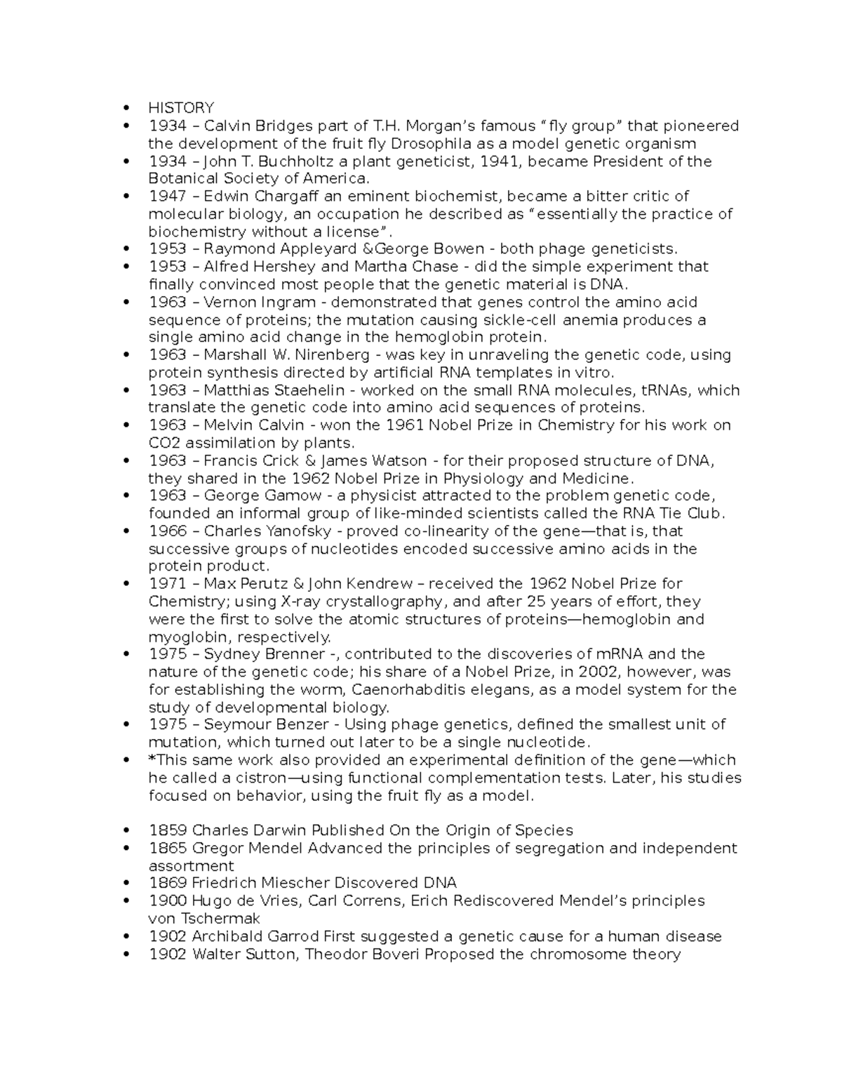 History MOL - Year - HISTORY 1934 – Calvin Bridges part of T. Morgan’s ...