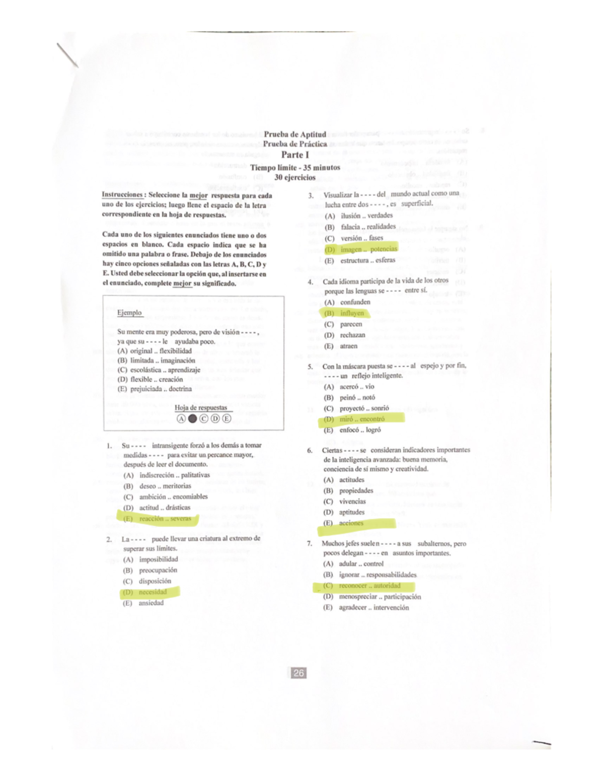 Prueba de Aptitud - Ntnrnn - lengua - Studocu