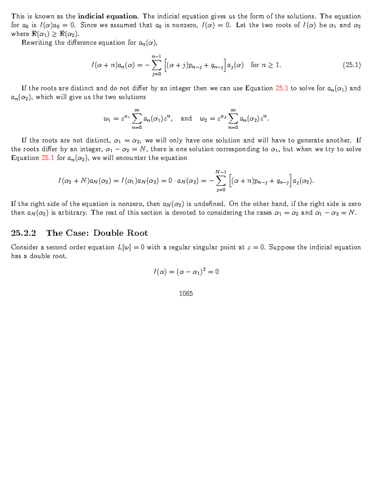 Advanced Mathematical Methods for Scientists and Engineers-219 - This is known as the indicial ...