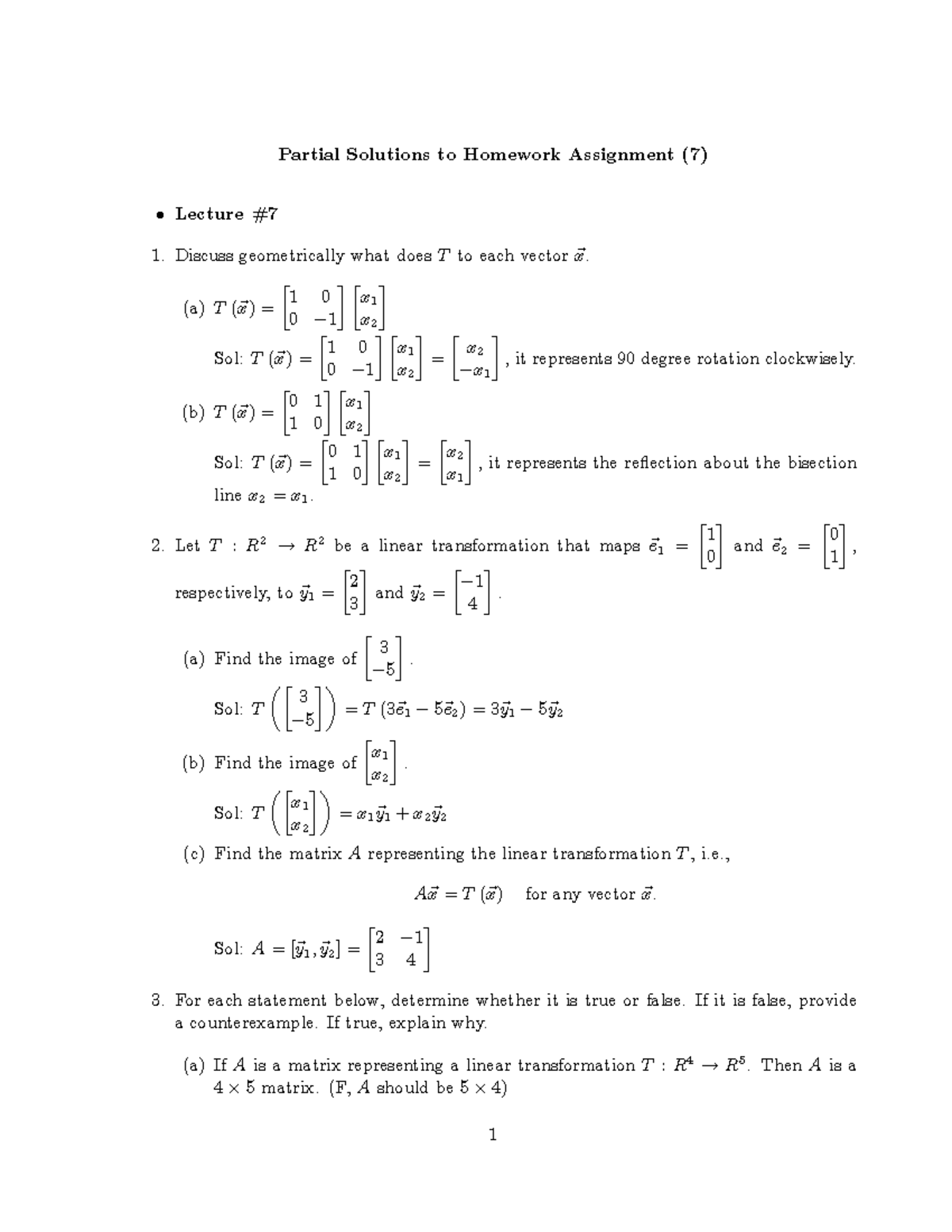 Tutorial work - 7 - Partial Solutions to Homework Assignment (7 ...