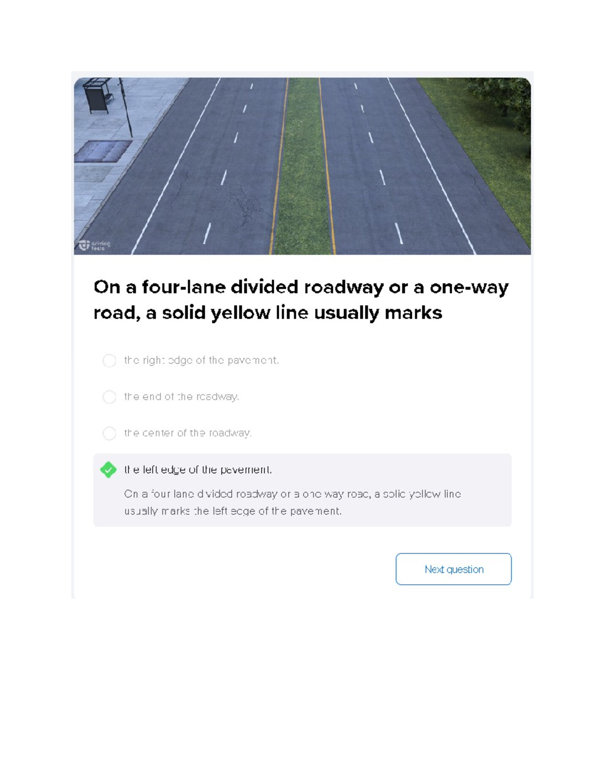 Permit test with correct answers - driving tests On a divided roadway ...