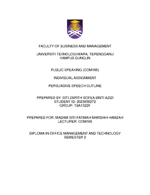 Obm247 - obm - Semester Oct 2023 – Feb 2024 Code OBM 247 Course Records Management for Office ...