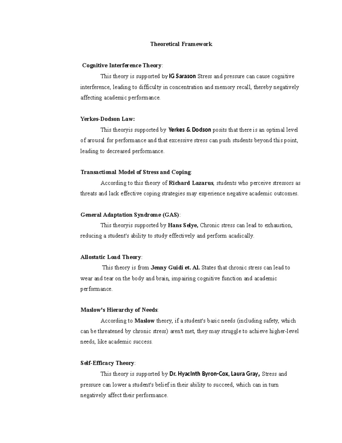 Theoretical framework - Theoretical Framework Cognitive Interference ...