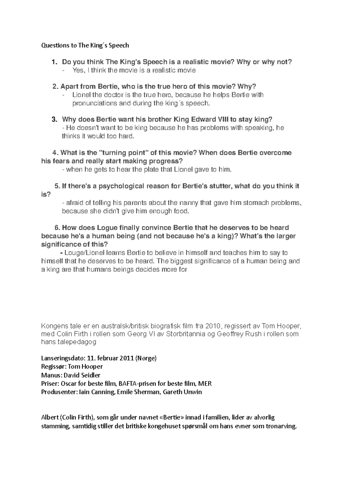 Questions to The King - jiji - Questions to The King ́s Speech Do you ...