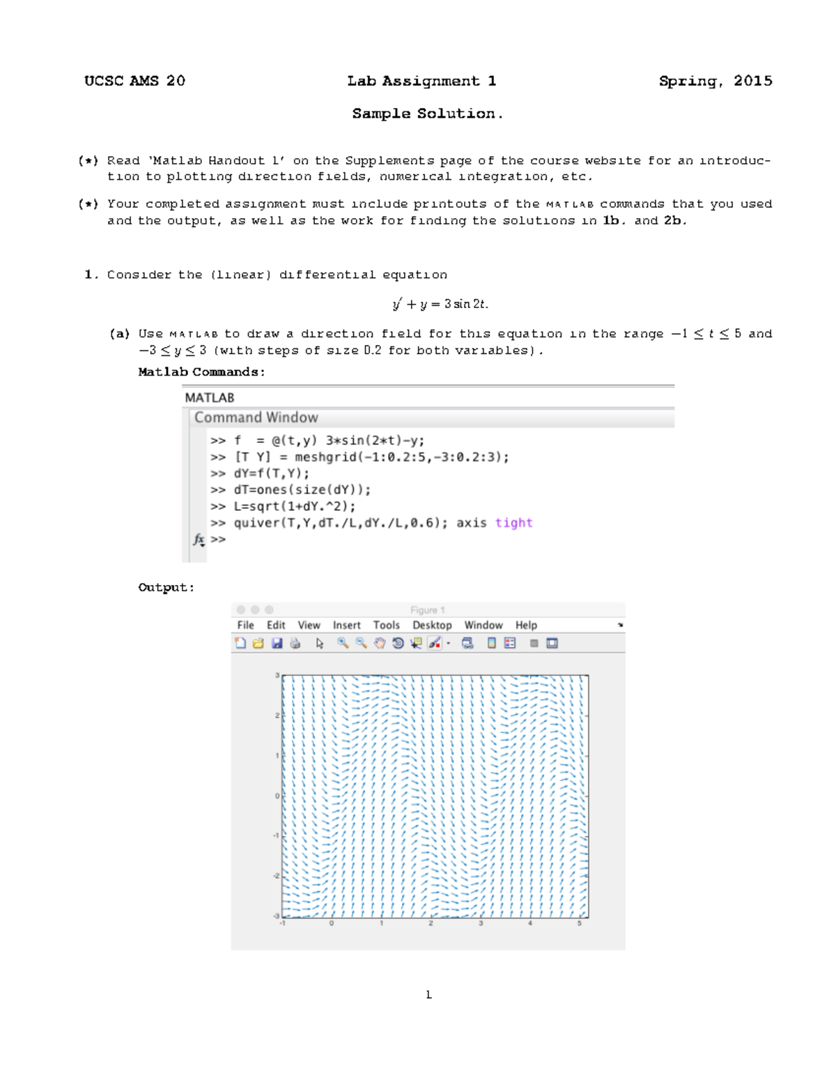 Lab Ass 1Work - AMS 20 Spring 2015 Lab Assignment Solutions - UCSC AMS ...