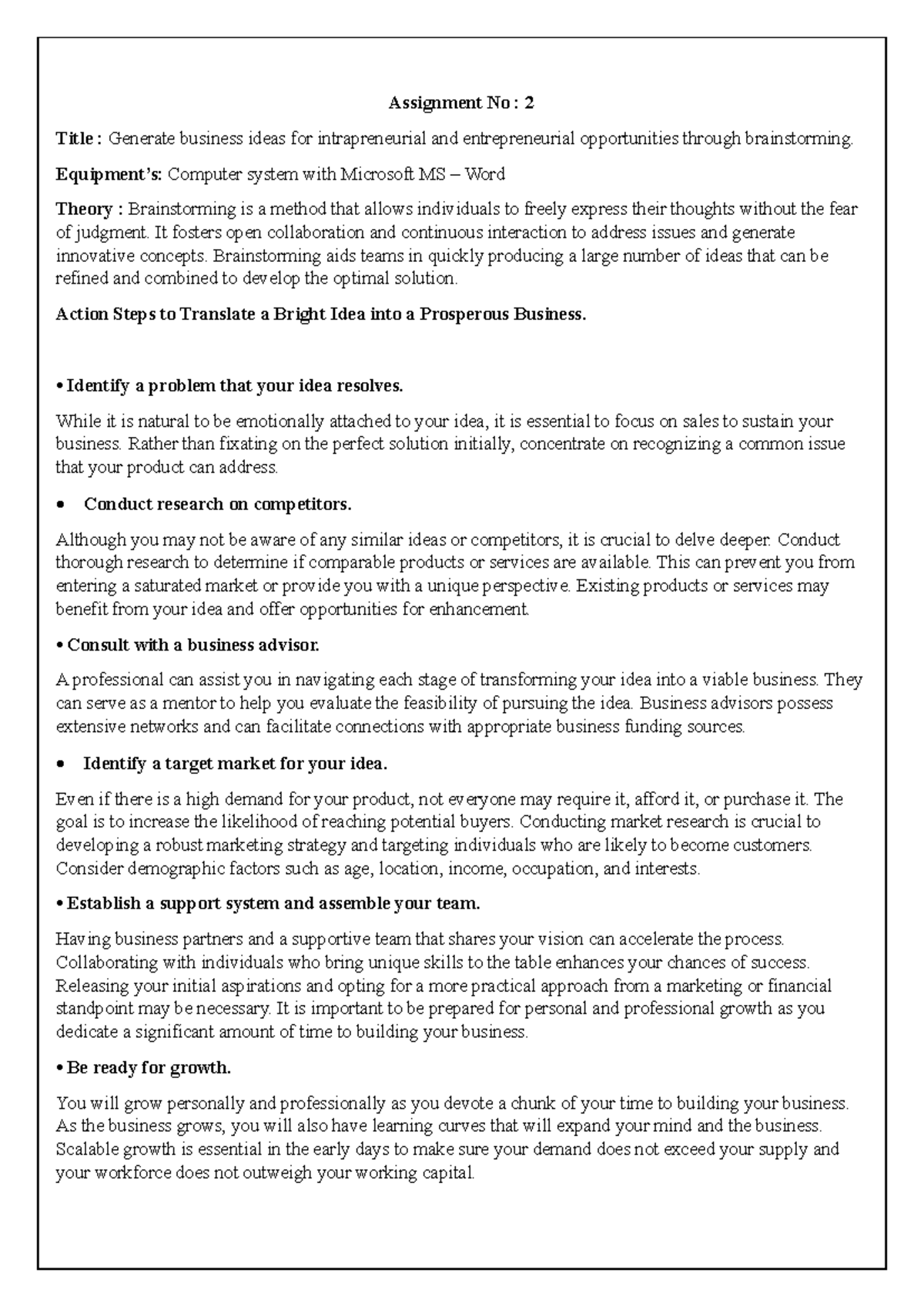 Assignment No 2 - Ensure your notes are well-organized. Use headings ...