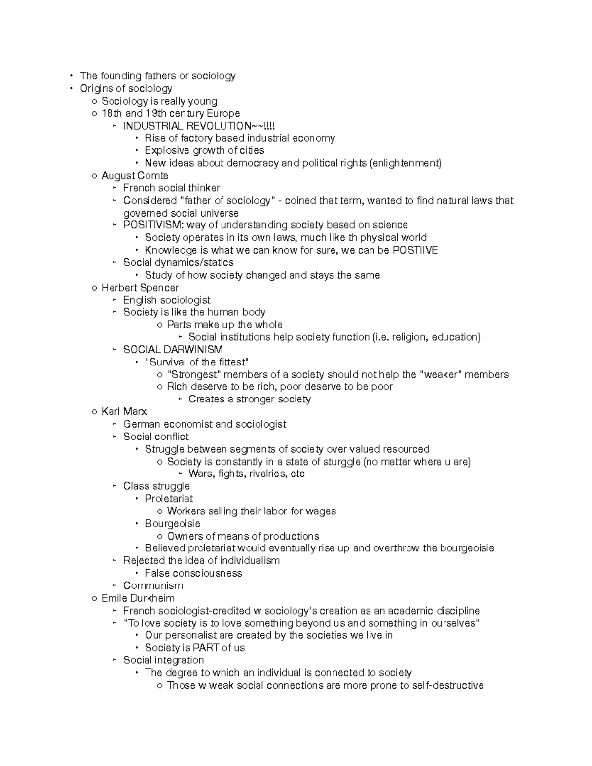 Lecture - social groups - The founding fathers or sociology Origins of ...