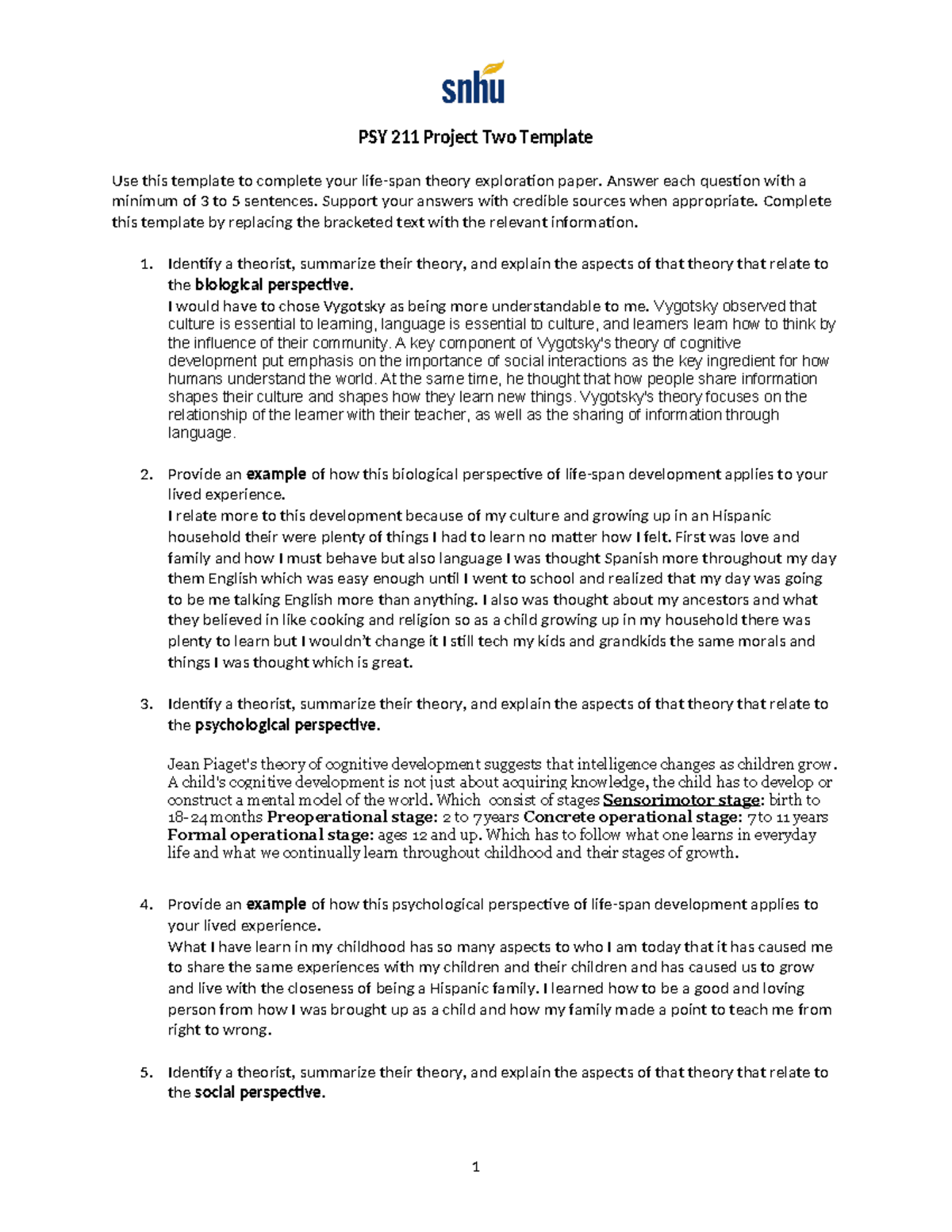 Psy 211 Project Two Template Turnin Psy 211 Project Two Template Use This Template To Complete 9336