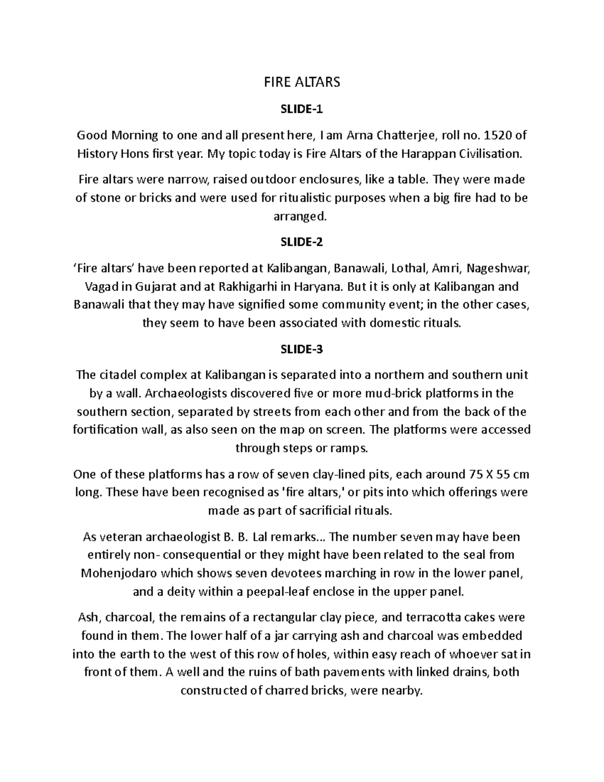 Fire altars - ppt notes on fire alters and what they could have ...