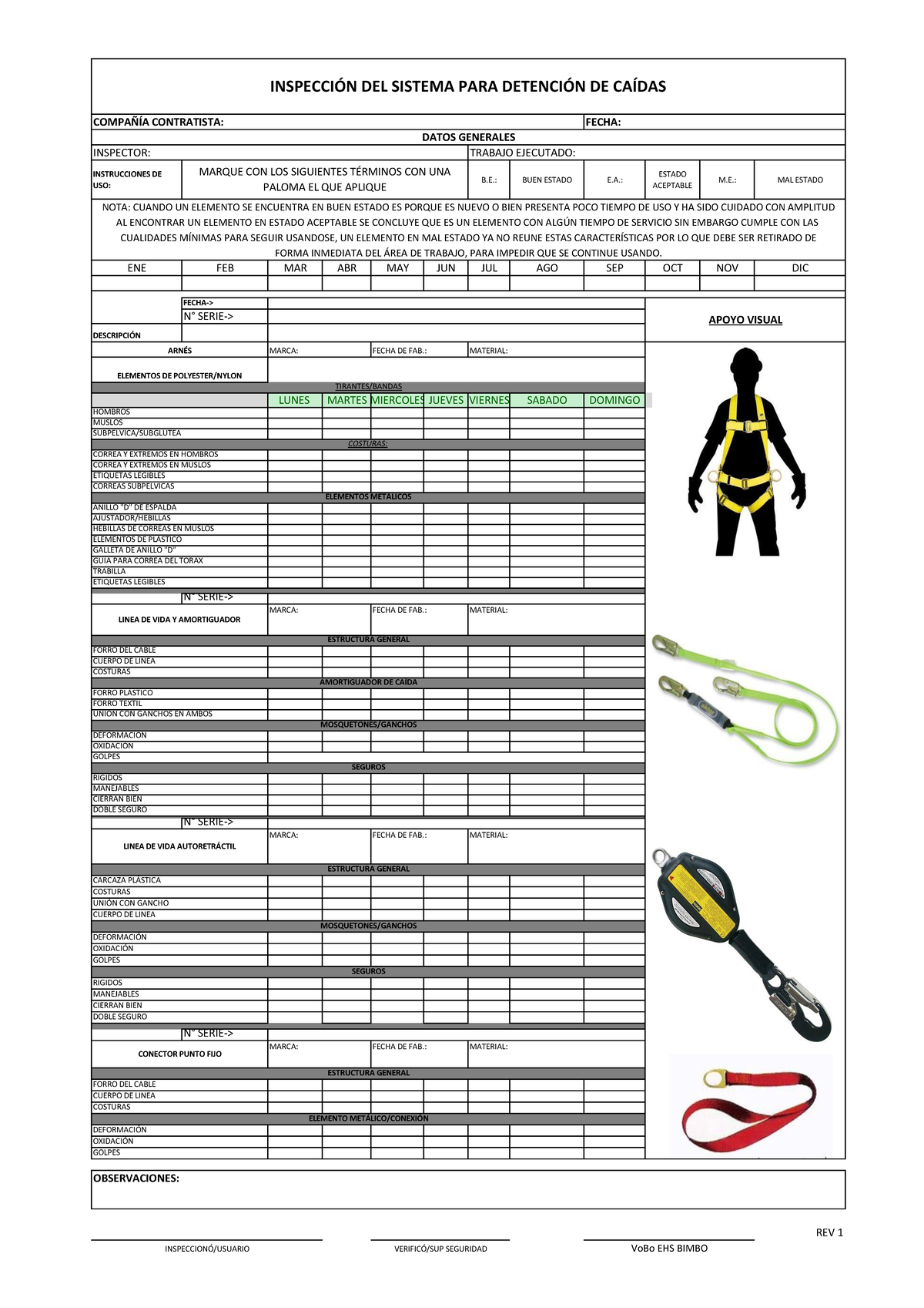 Checklist 1691594889 - INSTRUCCIONES DE USO: B.: BUEN ESTADO E.: ESTADO ...