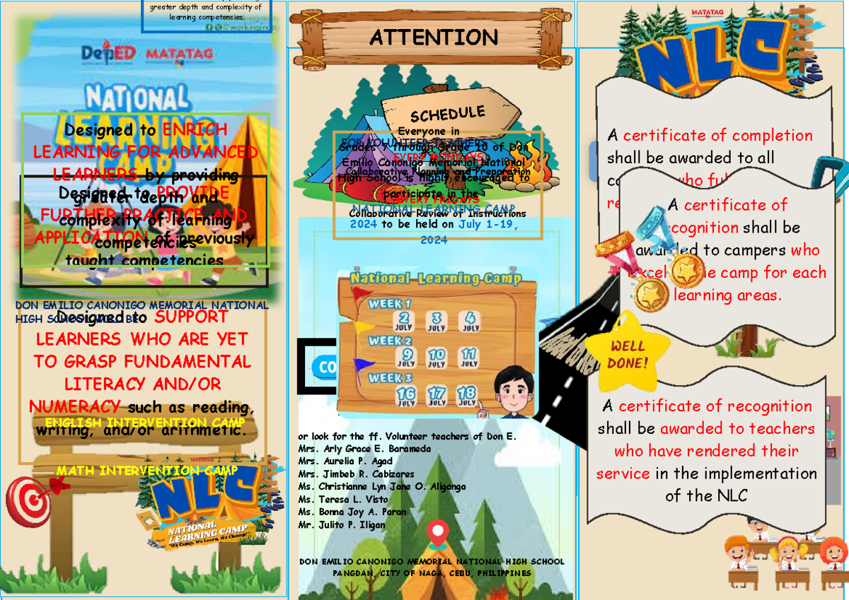 Doc4 - National Learning camp brochure - SCHEDULE CC ENGLISH ...