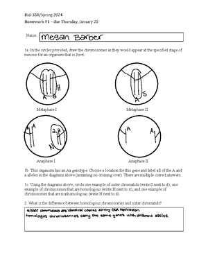 Genetics Homework 6 - Class taken by Dr. Holder and Dr. Choi- questions ...