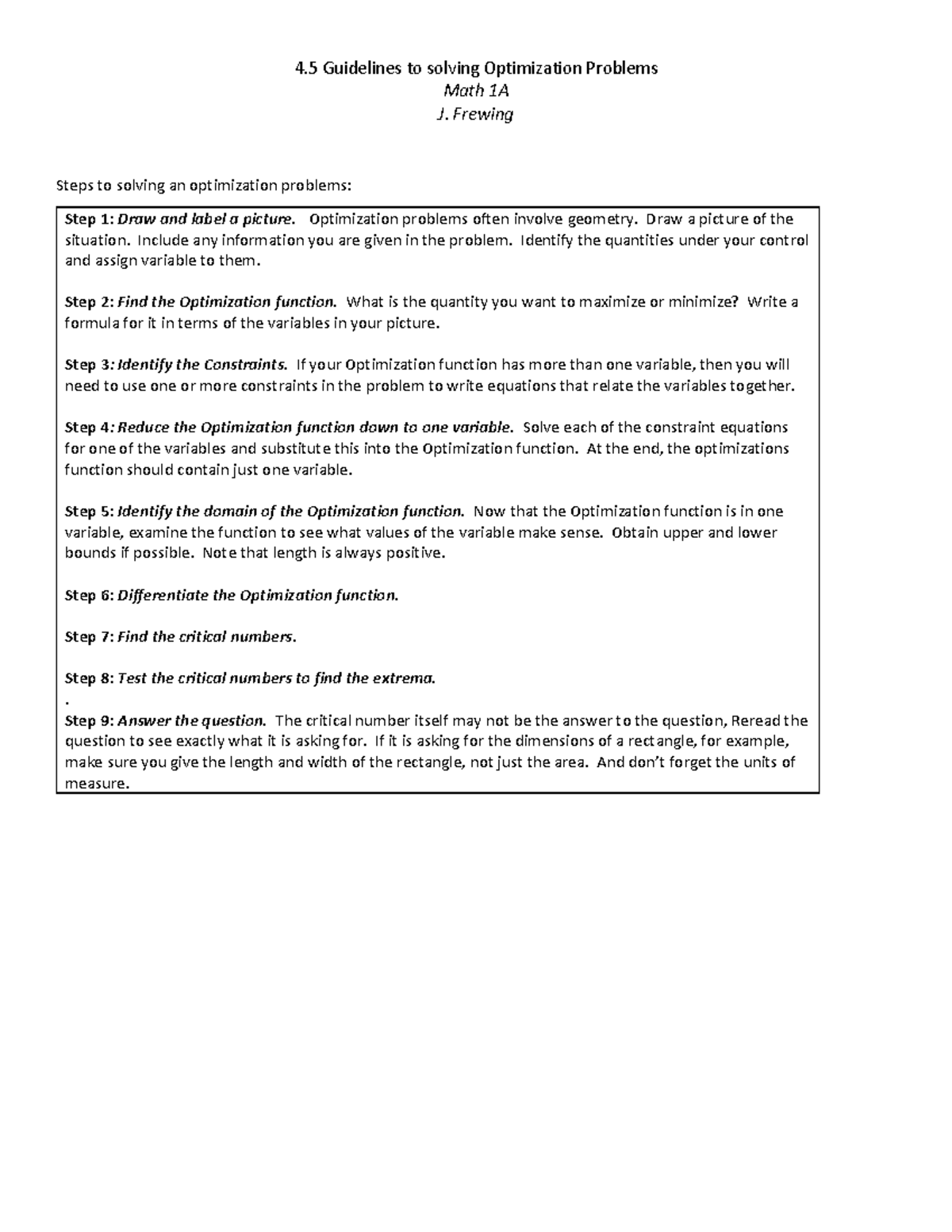 4.5 Optimization Guidelines - 4 Guidelines to solving Optimization ...