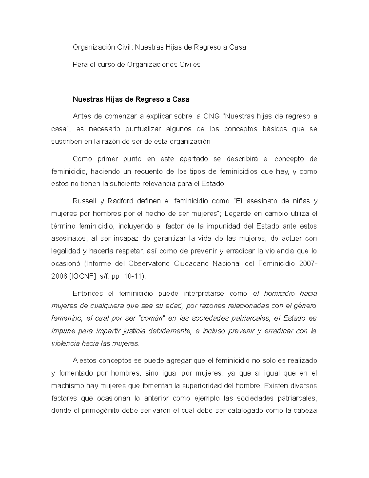 Nuestras hijas de regreso a casa - Organización Civil: Nuestras Hijas ...