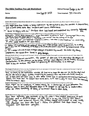 Exegesis Proverbs - The Bible ToolBox Pre-Lab Worksheet Biblical ...