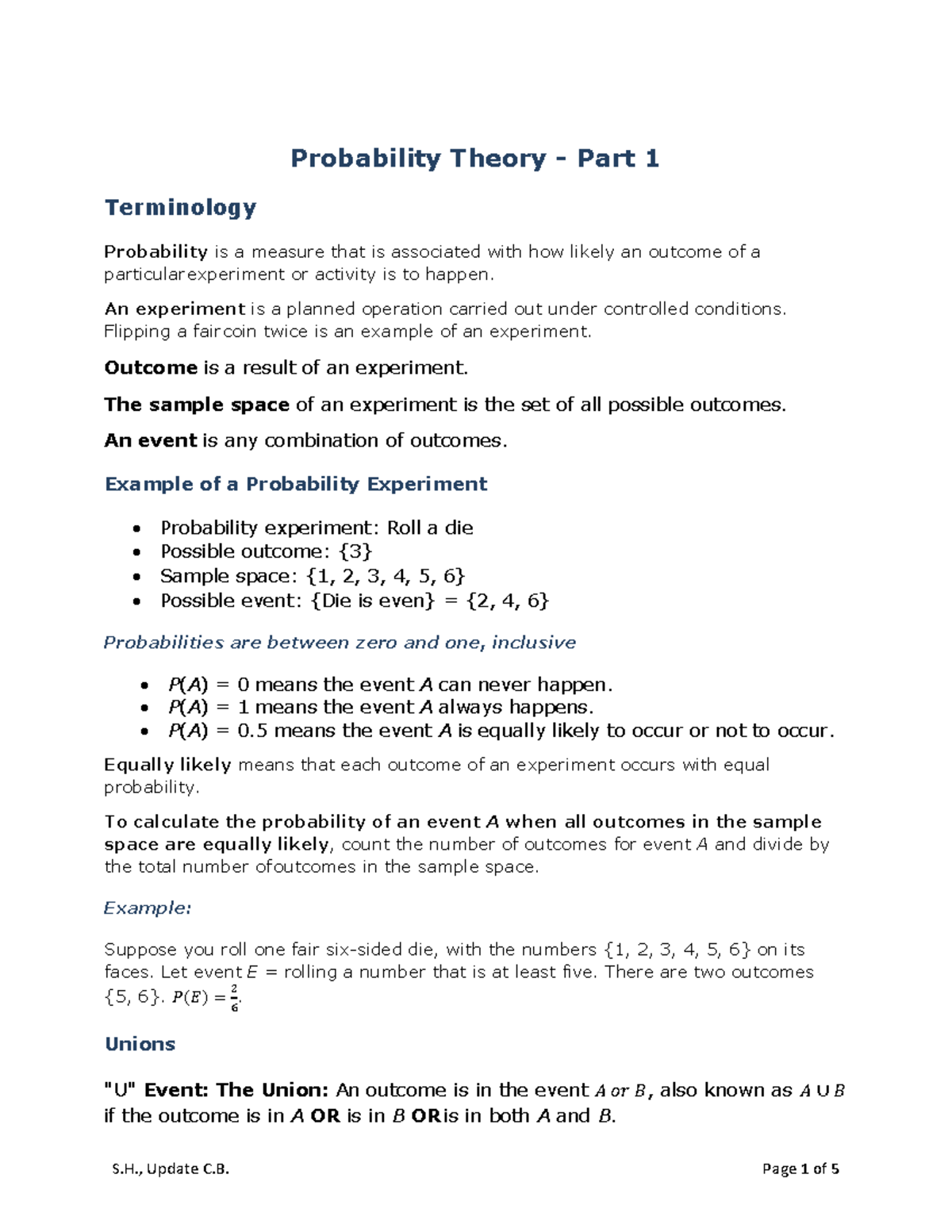 05 - Probability Part 1 - Sameer Hijazi - Probability Theory - Part 1 ...