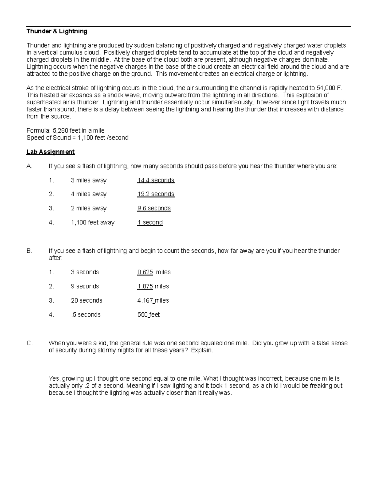Clouds and Lightning Lab - Thunder & Lightning Thunder and lightning ...