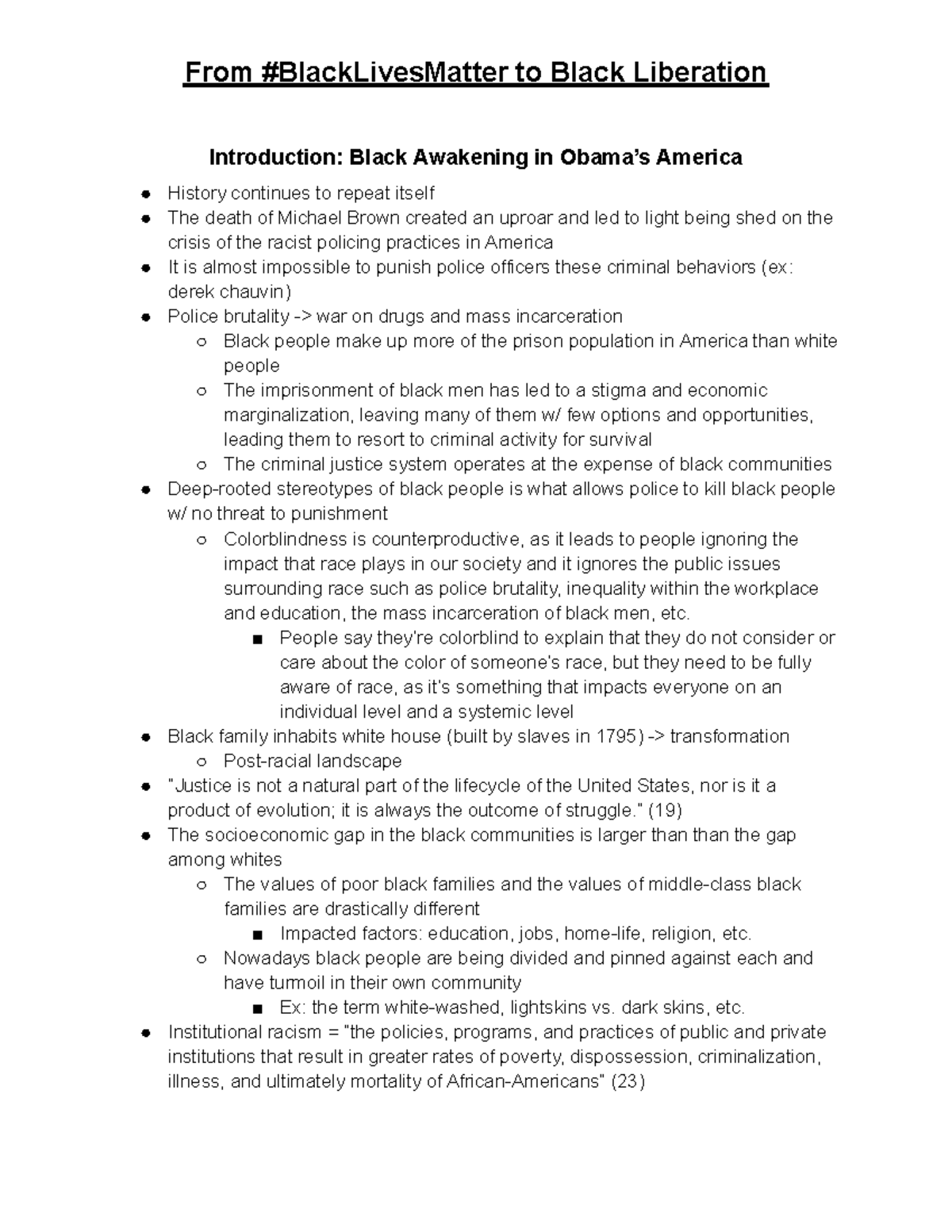 IN 154 From #Black Lives Matter to Black Liberation Notes ...