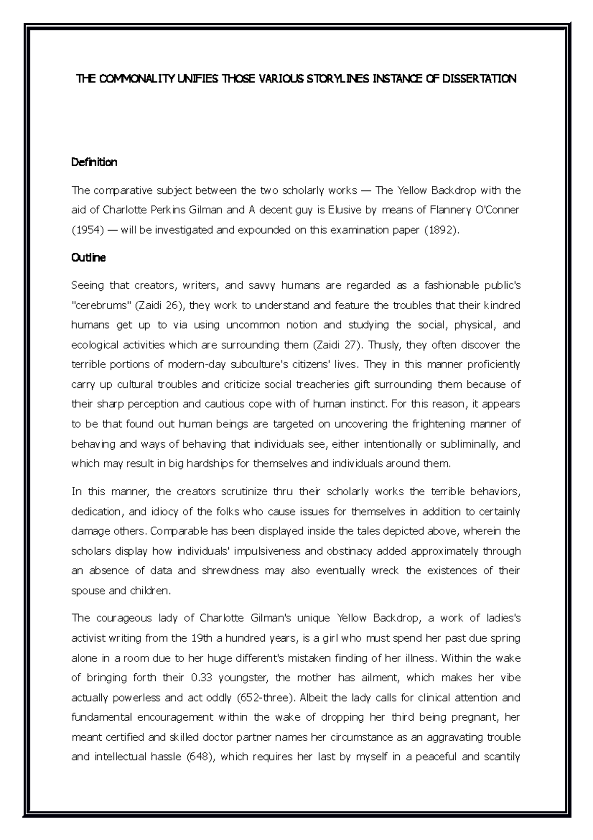 THE Commonality Unifies Those Various Storylines Instance OF ...