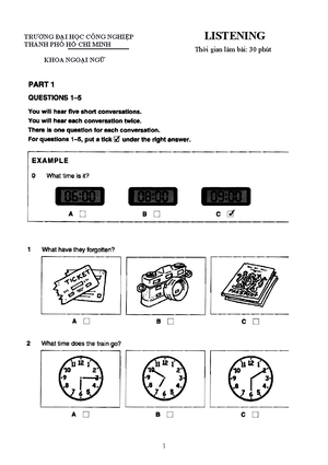Final examination - Speaking - FINAL EXAMINATION – SPEAKING Part 1 ...
