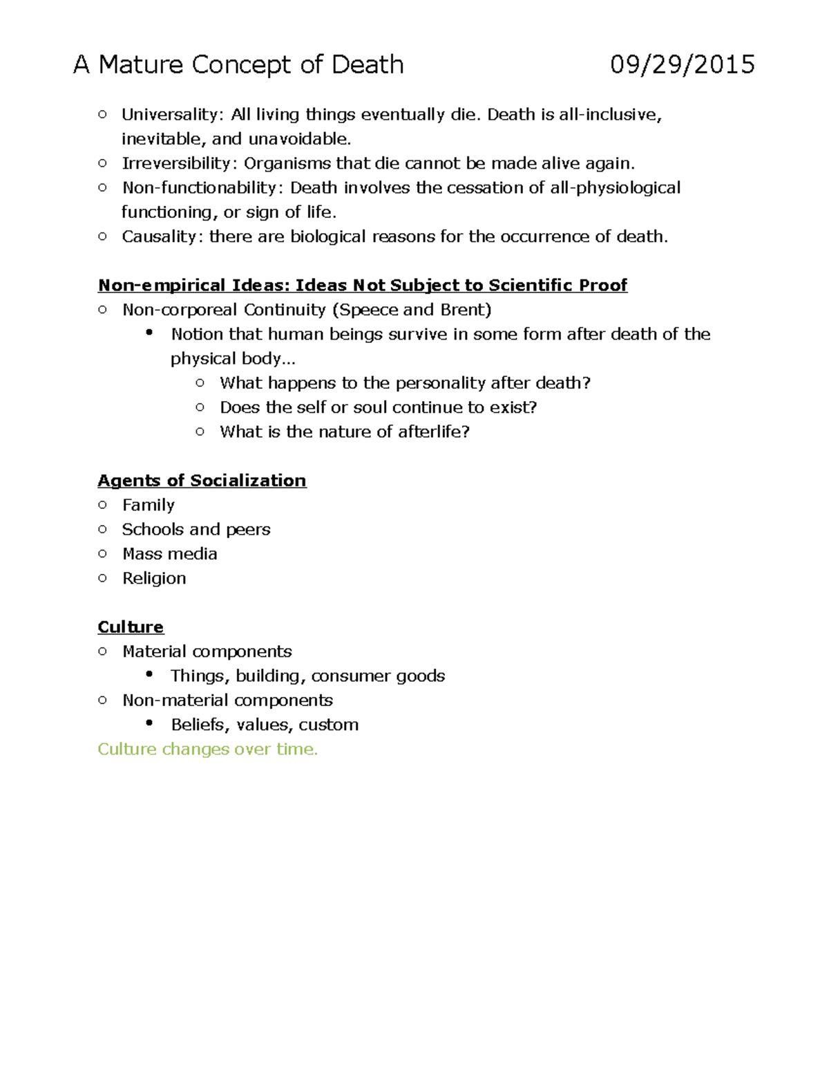 A Mature Concept Of Death - September 30, 2015 - A Mature Concept of ...