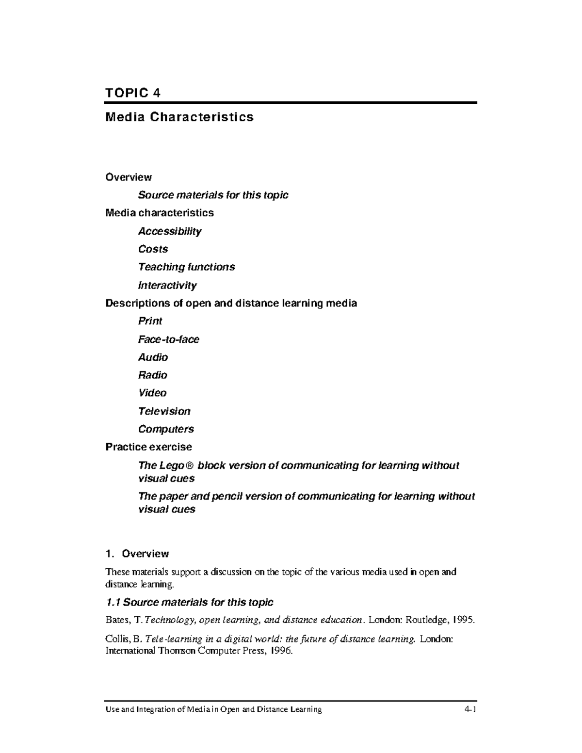 COL44rm - revision notes - Use and Integration of Media in Open and ...
